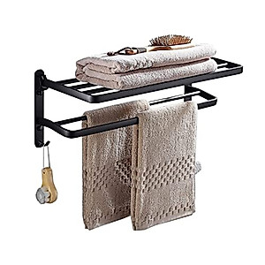 RUTAVM Towel Bar Rack Wall Mounted Bath Towel Rack Towel Bar Shelf Holder Double Dual Towel Rail Kitchen Bathroom Stainless Steel Matte for Bathroom (Size : 40Cm)