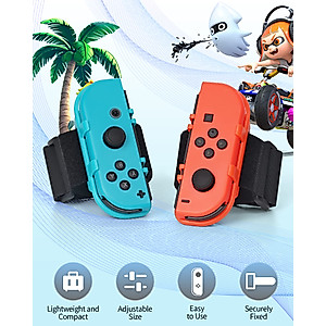 RTTACRTT Wrist Bands for Just Dance 2024 2023 2022 2021 Switch and for Zumba Burn It Up, Adjustable Elastic Dance Soft Straps for Switch & Switch OLED Joy Con Controller, 2 Pack for Adults and Kids