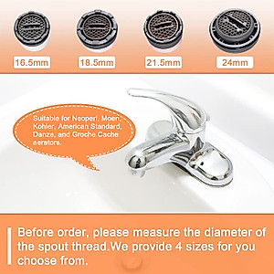 12 Pieces Faucet Aerator Replacement for Sink Aerators and 5 Pieces Faucet Aerator Key Wrenches Removal Tool M 16.5 mm 18.5 mm 21.5 mm 24 mm Tap Aerators Flow Restrictor for Bathroom Kitchen