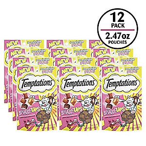 TEMPTATIONS ShakeUps Crunchy and Soft Cat Treats, Crustacean Celebration Flavor, (12) 2.47 oz. Pouches
