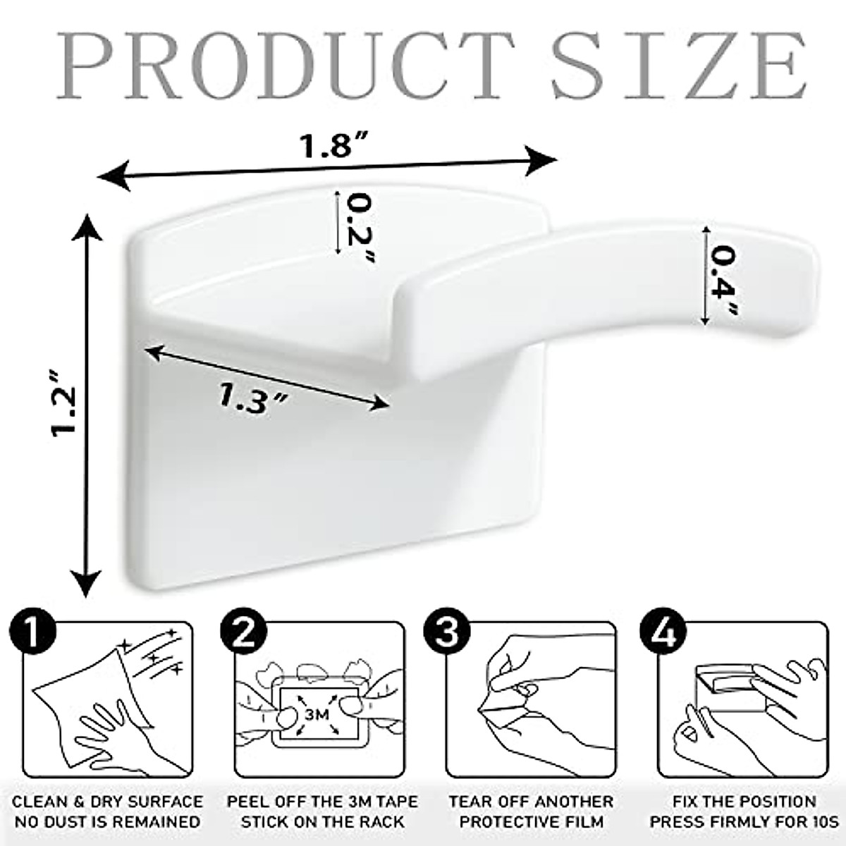 Hat Rack for Wall (14-Pack) - Hat Racks for Baseball Caps, Adhesive Hat Hooks for Wall, No Drilling Hat Organizer Cowboy Hat Holder, Strong Hat Hanger to Display for Door, Closet (Upgrade-White)