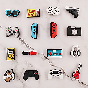 YMHOETS 25 Pieces Sports Shoe Charms for Clogs Pins for Boys Girls Game Controller Basketball Soccer Softball Baseball Shoe Decorations Charms Accessories for Men Women Gifts