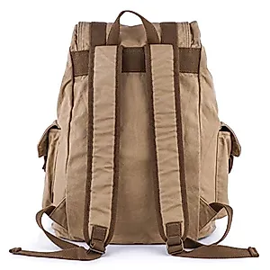 Gootium 21101KA Specially High Density Thick Canvas Backpack Rucksack,Khaki