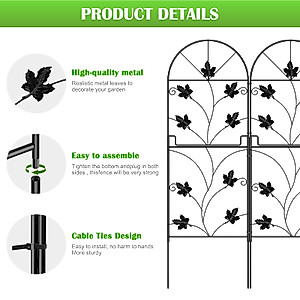 15 Pack Decorative Garden Fence Panels No Dig Fencing, Total 38in (H) x 16ft (L) Coated Metal RustProof Landscape Wire Border Folding Patio Fences Flower Bed Fencing Animal Barrier for Dog