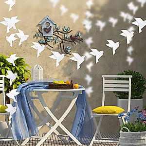 150PCS 10Strings White Origami Paper Doves Garlands for Wedding Party Decorations Bday Bridal Shower Origami Love Birds Banner for Engagement/Valentine's Day/Birthday Party Peace Dove Decor