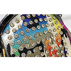 QZUnique Women Glitter Sequin Lock Top Handle Handbag Evening Purse Crossbody Shoulder Bag with Chain Strap