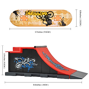 CS COSDDI Skateboard Ramp Set – Finger Skateboard Set with Fingerboards, Fingerboard Skate Park Ramp, DIY Assembly Mini Finger Skateboard Ultimate Park Set Ramps for Kids Birthday Gift(C)