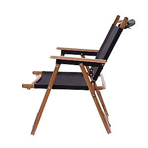 BANLICALI Camping Chairs, Folding Camping Chair, Portable Outdoor Folding Chair for Camping, Traveling, Barbecuing, Picnics Black Load 120kg/264.55lbs