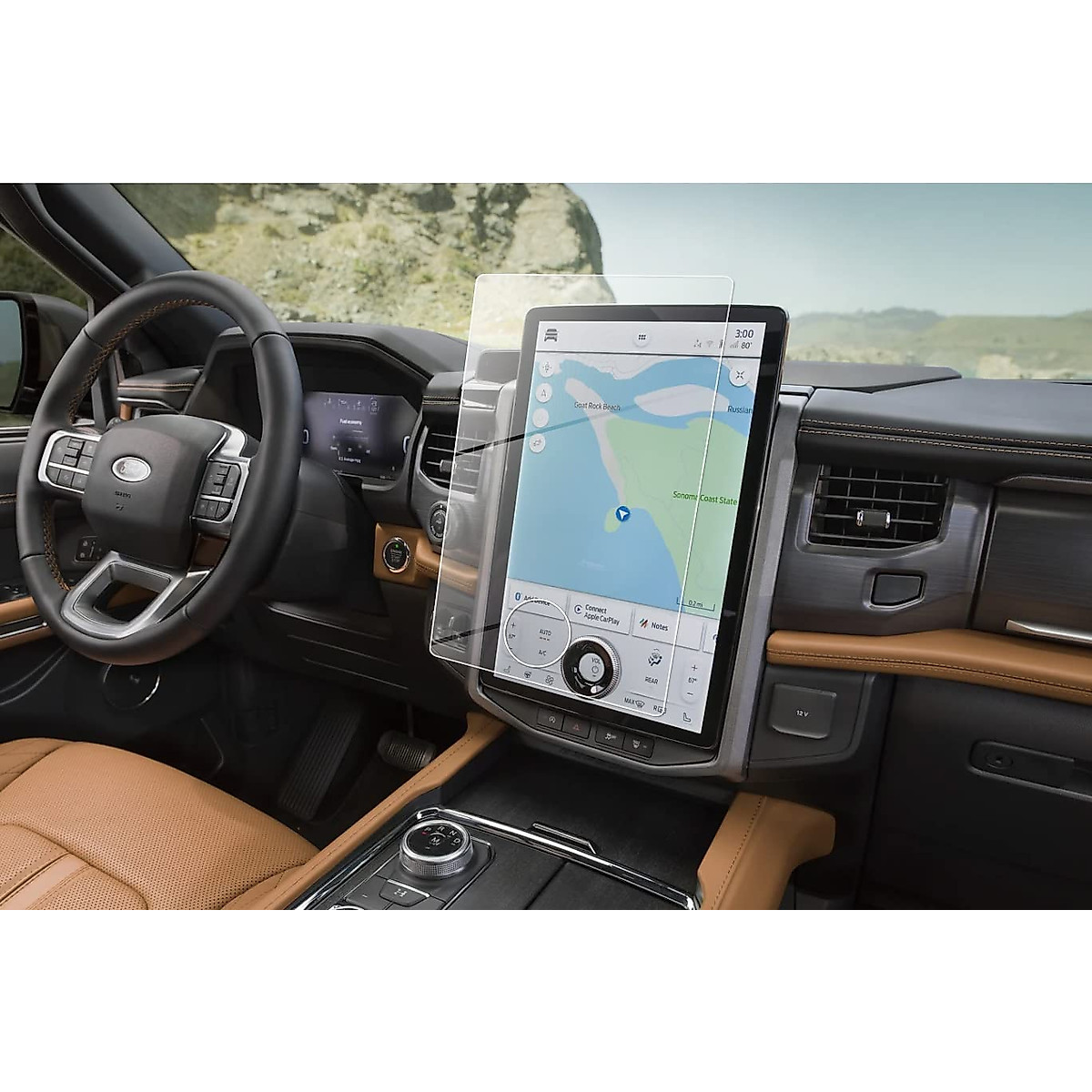 MBSIX Tempered Glass Screen Protector Compatiple with 2022 2023 Expedition 15.5 Inch Touch Screen,HD Clear,Scratch-Resistant,Anti Glare,Protecting Sync 4A 15.5 Inch Screen