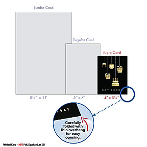 The Best Card Company - 10 Birthday Note Cards Boxed (4 x 5.12 Inch) - Celebration Candles and Cake, Notecards Assorted (Not Gold Foil) - Elegant Event AM6723BDG-B1x10