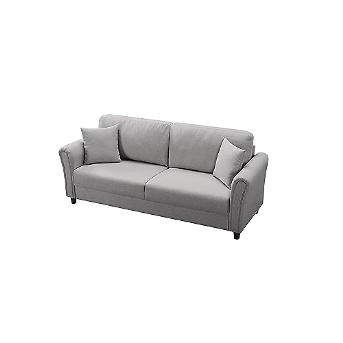 Lepfun 81.5” Loveseat Sofa, Mid Century Modern Linen Fabric 3-Seater Love Seat Couch with Curved Armrest for Living Room, Bedroom, Apartment and Small Space (Light Grey)