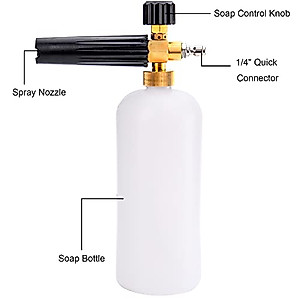 Fasmov Car Wash Pressure Washer Jet Wash 1/4" Quick Release Adjustable Snow Foam Lance Foam Cannon Foam Blaster