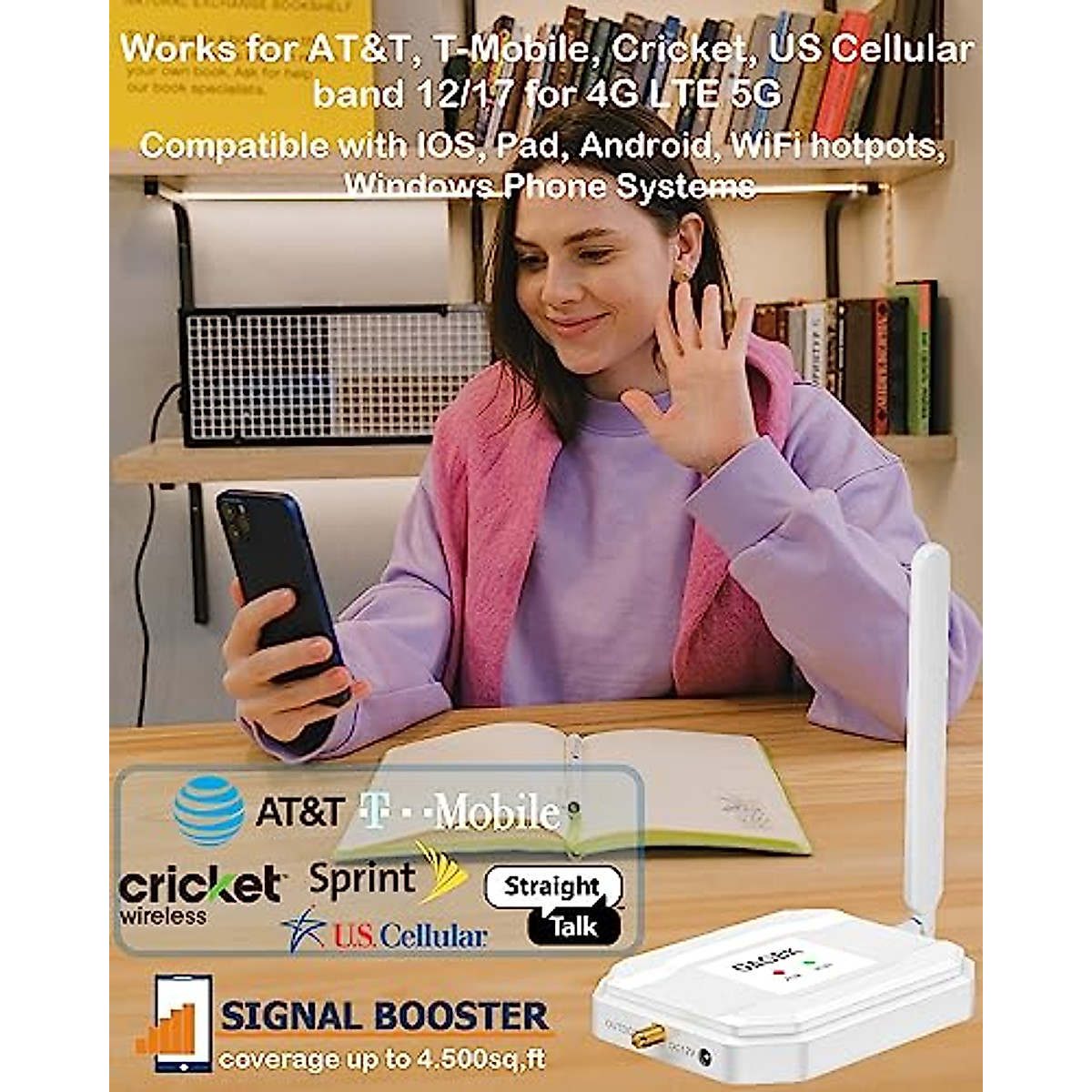 2023 Latest AT&T Signal Booster AT&T Cell Phone Signal Booster T Mobile Cell Booster for 5G 4G LTE on Band 12/17 AT&T Cell Booster AT&T Cell Booster ATT Extender Signal Booster Boost Call/Data White