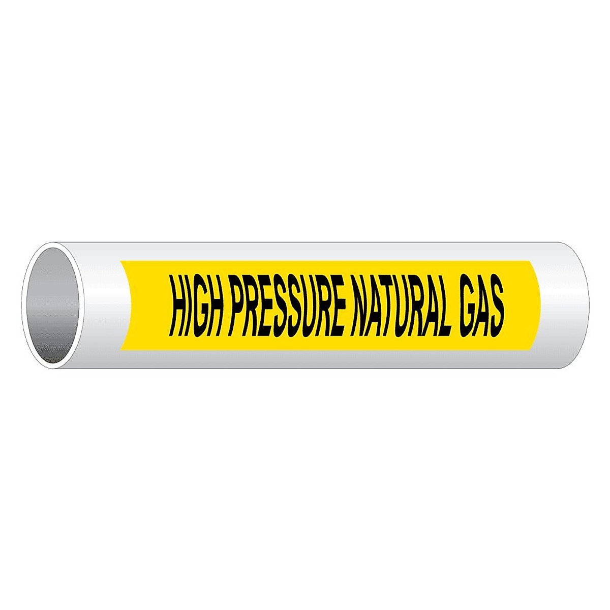 ComplianceSigns.com High Pressure Natural Gas Label Decal, 8x2 in. Vinyl 50-Pack for Hazmat, Pipe Markers