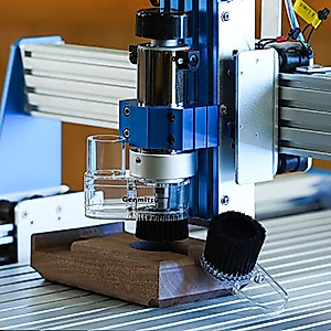Genmitsu CNC ABS Dust Shoe for CNC Machines with a 52mm Diameter Motor, fits Most 300W-500W Spindle Motors, Hose Adapter Outer Diameter 38mm (1.5″), Transparent