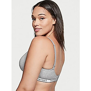 Victoria's Secret Lightly-Lined Wireless T-Shirt Bra, Medium Heather Gray, 34B