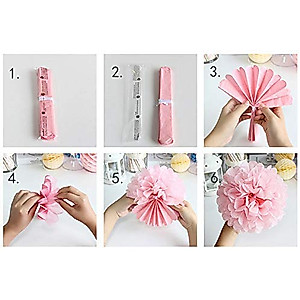 luckylibra Girl Baby Shower Decorations, It is a Girl Banners & Baby Girl Foil Balloons & Elephant Garland & Paper Lantern Paper Flower Pom Poms （Pink White Grey）