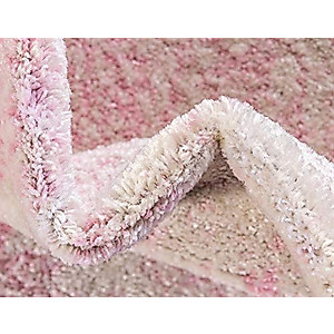 Rugs.com Dover Collection Rug – 3 Ft Round Pink Low-Pile Rug Perfect for Kitchens, Dining Rooms