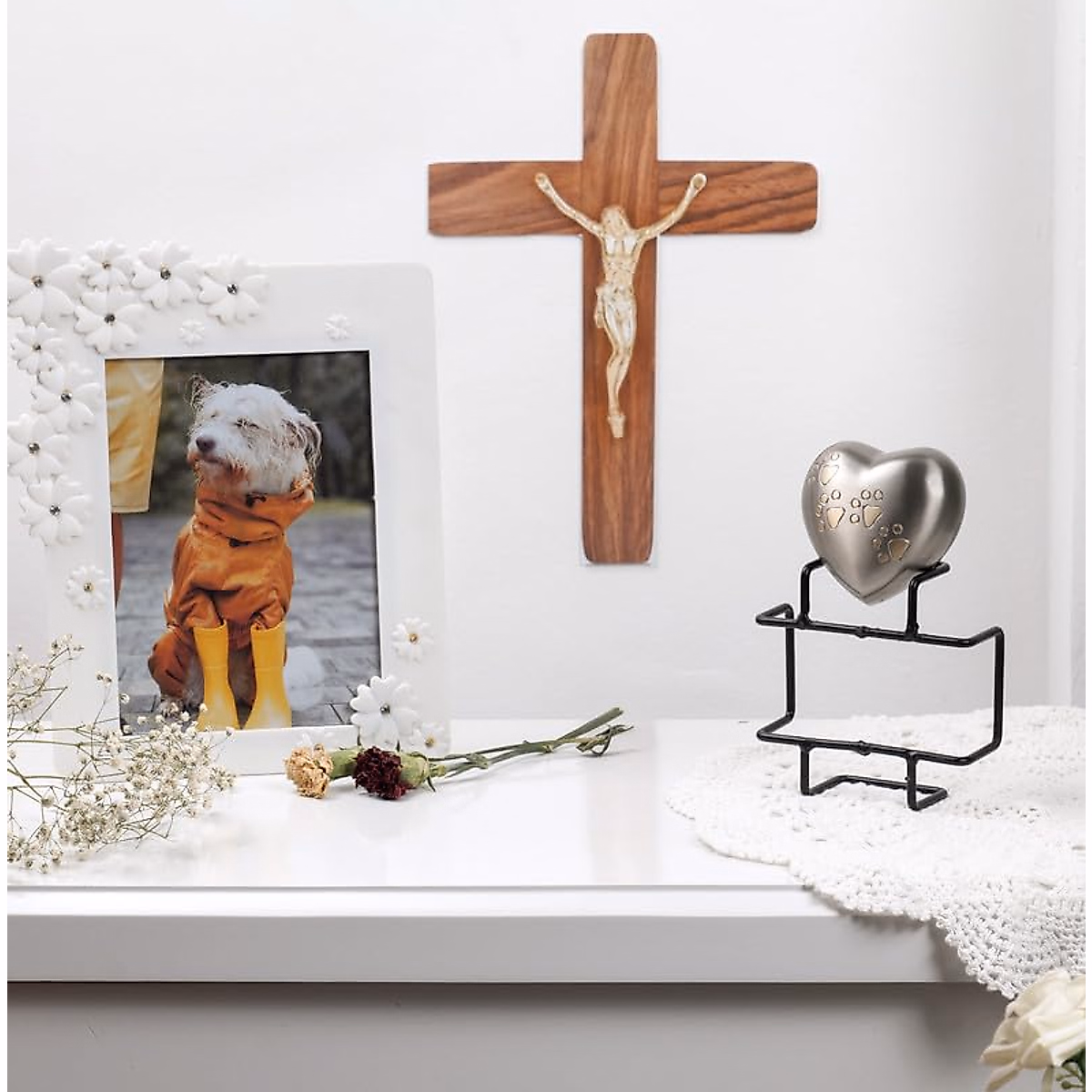 YATSKIA Heart Shaped Small Pet Urn - Cremation Urn for Cat & Dog - Heart Urn - Pet Ashes Keepsake - Small Urn for Pet Ashes - Pewter Pet Urn - Cremation Keepsake - Small Keepsake Urn