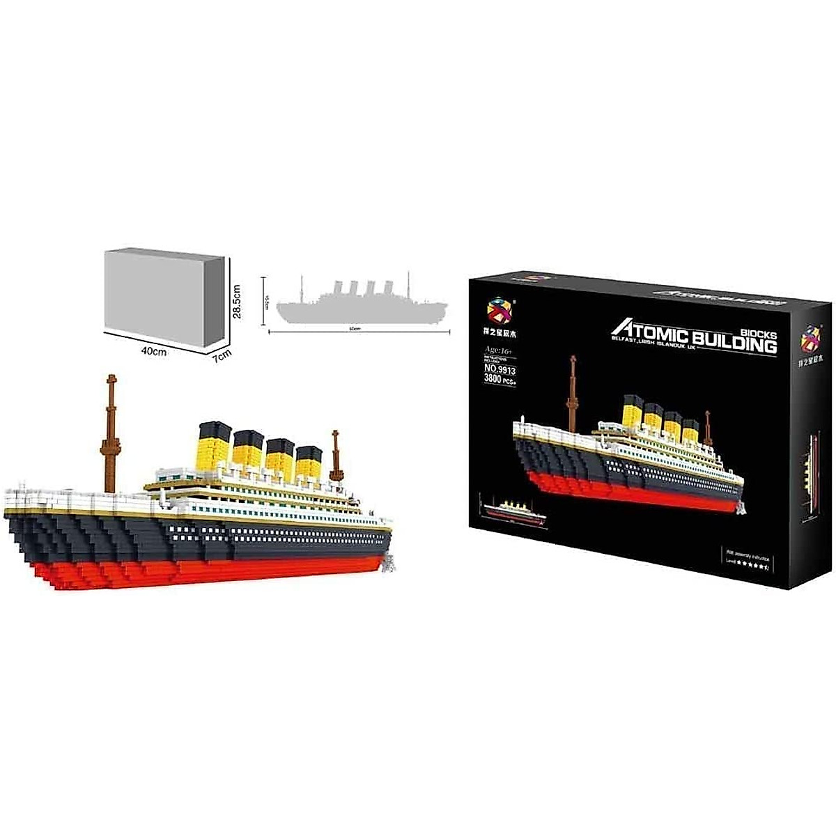FULHOLPE Titanic Model Building Block Set, 3800Pcs Cruise Ship Titanic Boat Model Building Kit Compatible with Creator Expert 10294