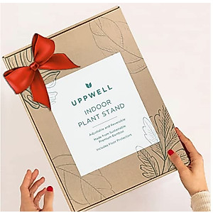 UppWell | Adjustable Wood Plant Stand Indoor | Eco-Friendly Bamboo 8-12 Inch Mid Century Modern Flower Pot Stand | Sustainable Planter Holder for Living Room Balcony | One Tree Planted per Purchase