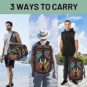 Colorful Eyes Astrology (01) Gym Duffle Bag for Traveling Sports Tote Gym Bag with Shoes Compartment Water-resistant Workout Bag Weekender Bag Backpack for Men Women