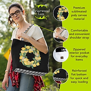 Briarwood Lane Lemon Wreath Summer Canvas Tote Bag 14.5" x 15"