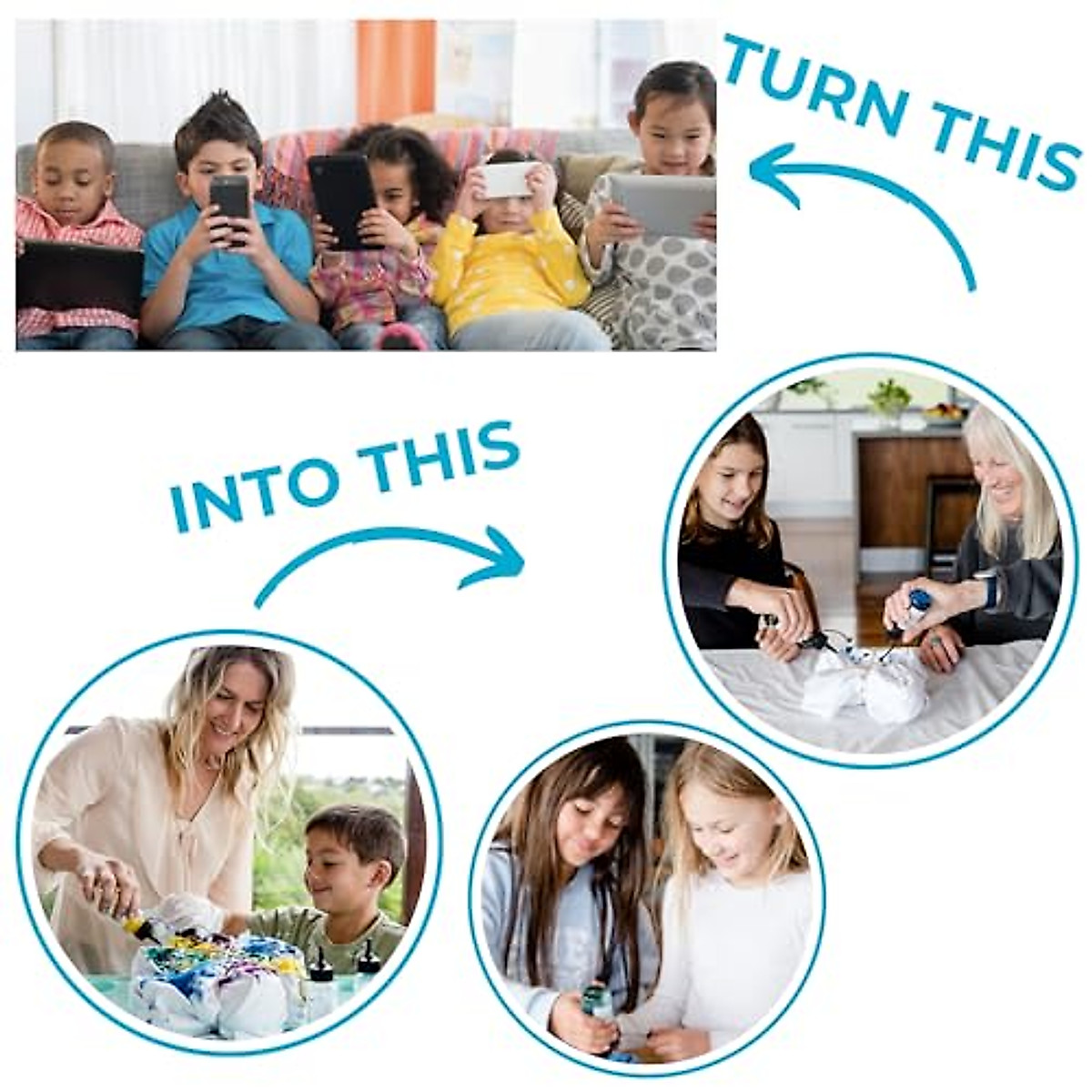 Bean Bag Chair Cover with Tie Dye Kit & Liner Bag - 3FT Bean Bag Chair Cover - Bean Bag Covers Only - Bean Bag Storage - Empty Bean Bag - Bean Bag Chair No Filler - Washable