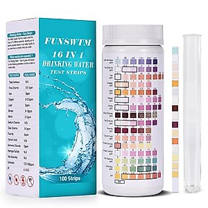 Water Test Strips, 16 in 1 Water Testing Kits for Drinking Water 100 PCS Rapid Test Strips Detect Hardness, Lead,Chlorine,pH, Nitrate,Iron and More Home Water Test Kit for Well, Tap, and Pool Water