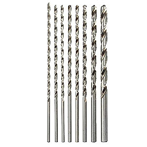 8 Pcs 200mm Extra Long Twist Drill Bits for Steel Straight Shank Tool Sets Wood Plastic and Aluminum, Plastic, Jewelry 2mm - 7mm