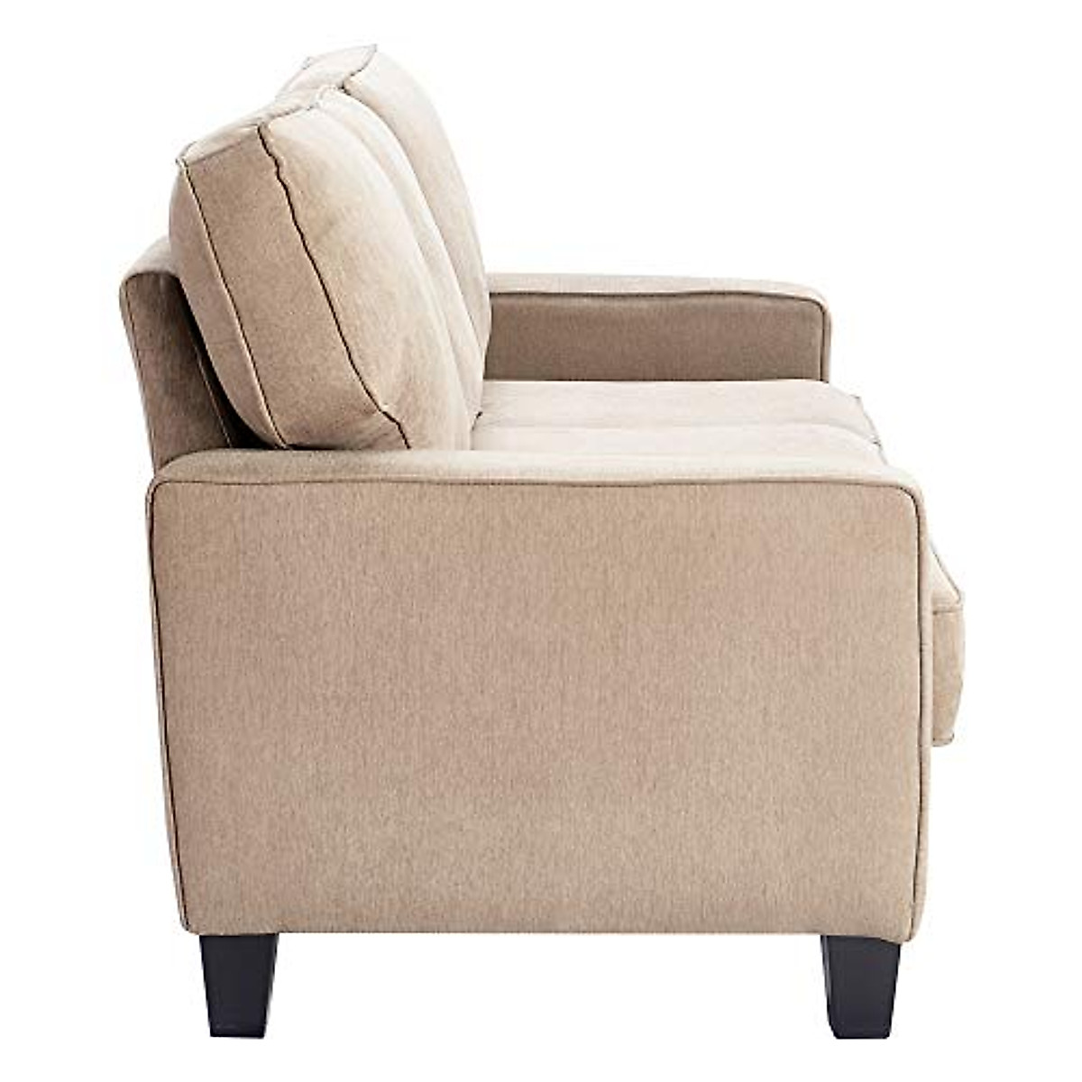 Serta Palisades Sofas with Storage 1 Modern Design, Track Arms, Foam-Filled Cushions, Easy-to-Clean Fabric Upholstery, 77", Soft Beige