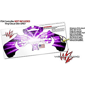 WraptorSkinz Skin Compatible with Sony PS4 Dualshock Controller PlayStation 4 Original Slim and Pro Lightning Purple (Controller NOT Included)