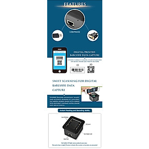 RD4500R USB 2D Fixed Mount Terminal with Barcode Scanner Module for Kiosk or Turnstile Mobile Payment
