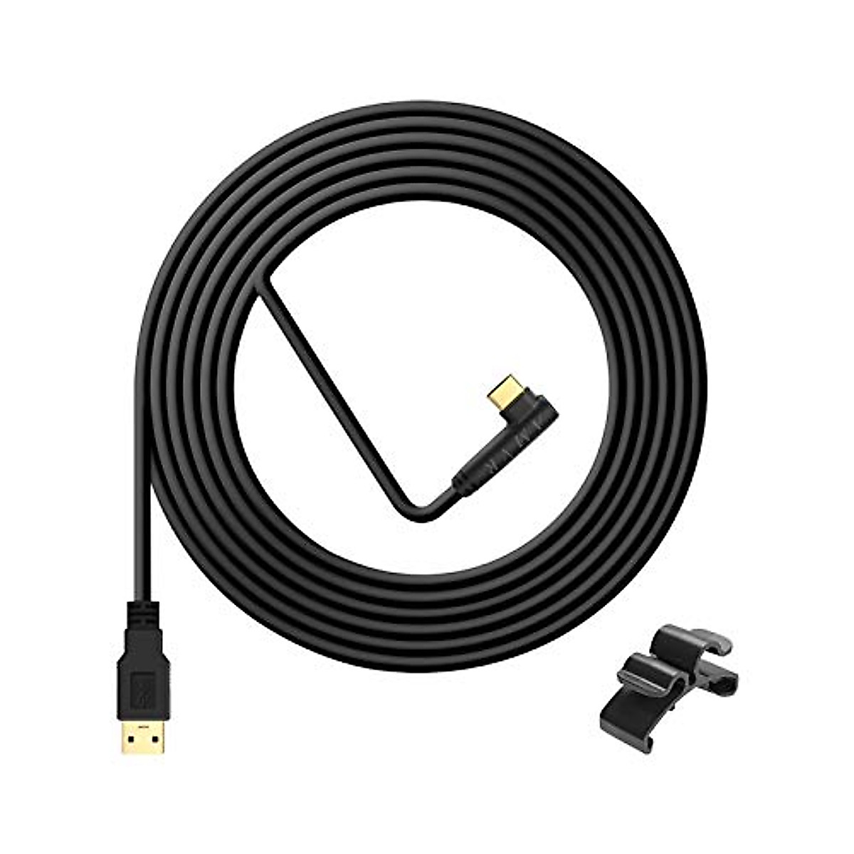Dengofng 16FT with Fixing Clip VR Headset Accessories Black Link Cable for Oculus Quest 2