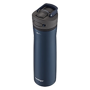 Contigo Ashland Chill 24oz Stainless Steel Water Bottle with Leakproof Lid & Straw, Smart Temperature Technology Keeps Beverages Hot and Cold, Ideal for Travel, Work, School - Silver Finish
