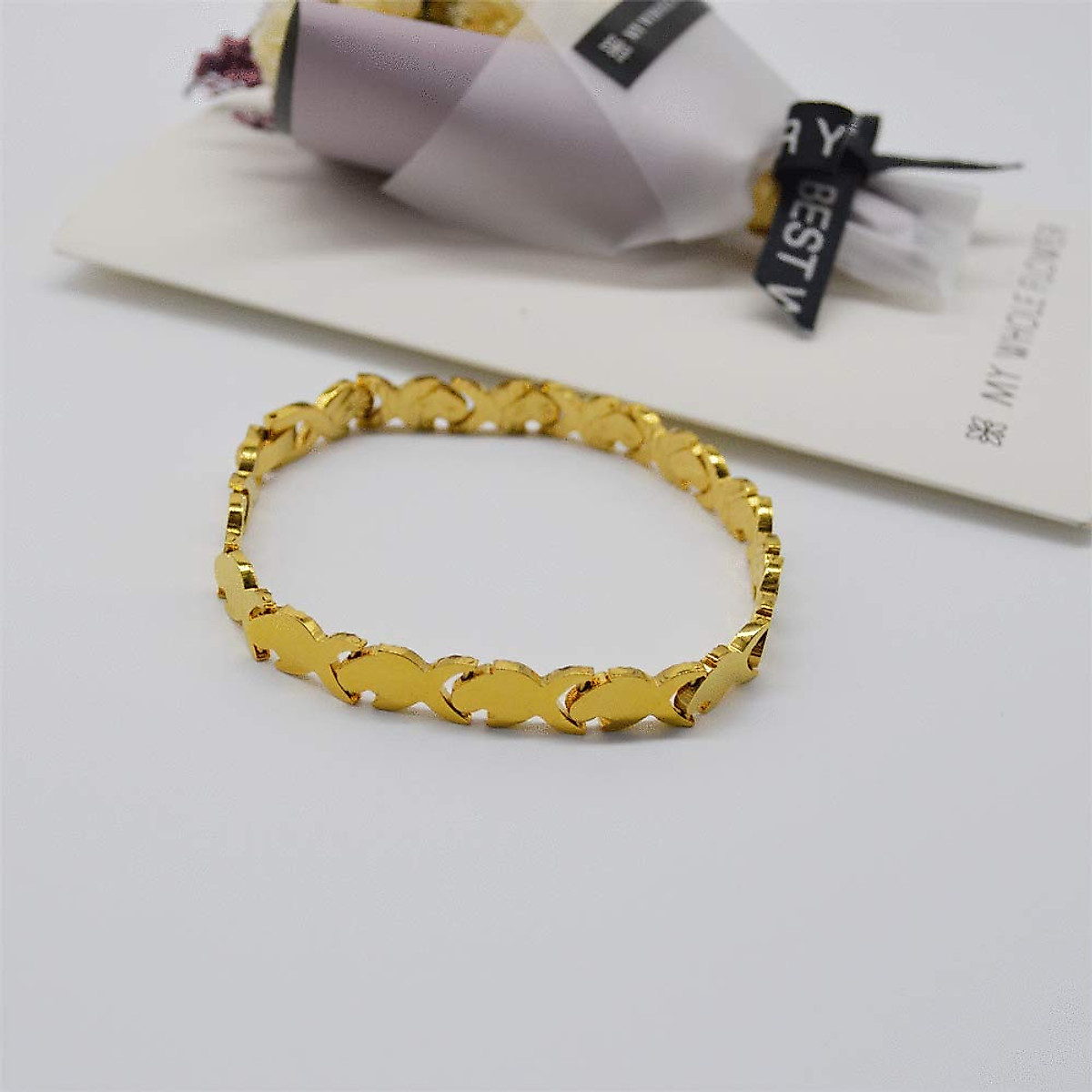 LVYE 18K Gold Plated Chain Bracelet, Heart Designs, Forever Love Solid Brass Bracelet