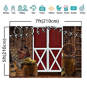 MAQTT Wild West Country Retro Farmhouse Warehouse Courtyard Children's Photography Birthday Party Baby Shower Ccessories Photo take A Photograph Backdrop 7x5ft