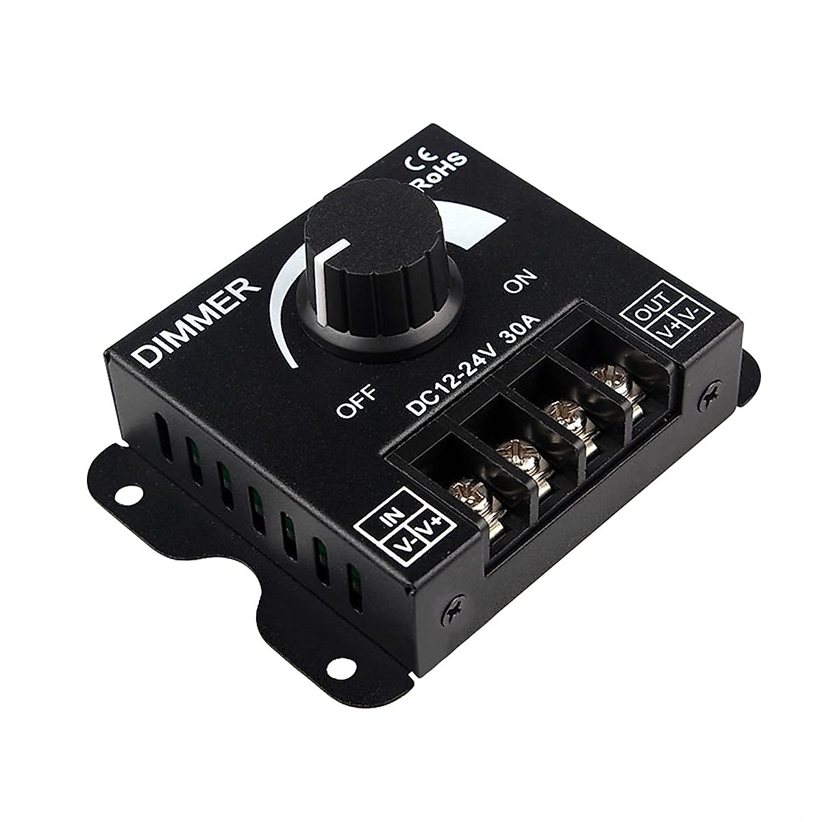 XIXIAN 12-24V 30A LED Light Dimmer Stepless Dimming PWM Dimmer Switch Knob Manual Brightness Adjuster Controller Memory Function for Single-Color LED Lights Strips 5050 3528