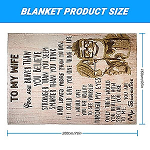 welltop Personalized Flannel Blanket to My Wife Gift from Husband, Ultra Soft Flannel Fleece Blankets Christmas Birthday Valentine's Day Wedding Anniversary Throw Blanket Fits Couch Sofa Bed (59x79in)