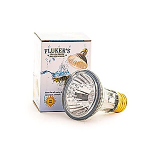 Fluker's Heavy-Duty Splash Proof Halogen Bulb for All Water Based Terrarium Animals, 50 Watt, Black