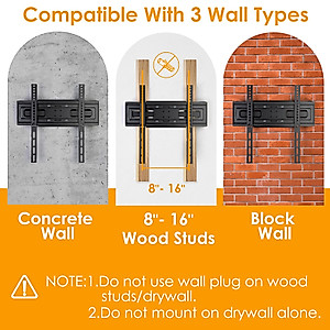 SweeEase 6 Arms TV Wall Mount for 26-65 inch, Full Motion Up Down Swivel Tilt Level Retractable TV Bracket for Flat Curved Max 110 lbs Max VESA 400x400mm TV, 8"-16"Wood Stud Articulating TV Wall Mount