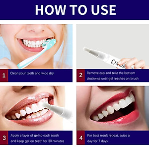 Teeth Whitening Pen 4 Pens for 70+ Uses, Twice a Day for Visibly Whiter in 1 Week, Effective Painless No Sensitivity Vanilla Mint Flavor