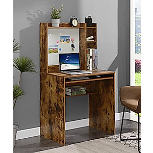 Convenience Concepts Designs2Go Student Desk with Magnetic Bulletin Board and Shelves, Barnwood