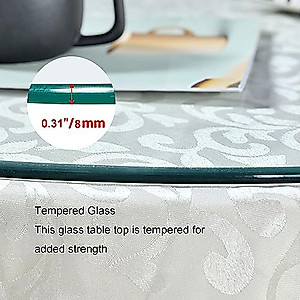 SAGIDAR Round Glass Table Top Marble Round Tempered Glass Dining Coffee Dinner, Round Table Glass 14IN 15IN 16IN, Round Kitchen Dining Table Top Furniture Home Furniture