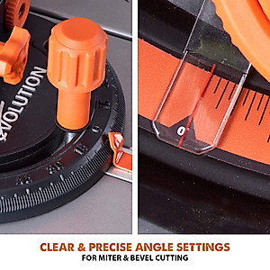 Evolution Power Tools RAGE 5-S Table Saw Multi-Material Cutting, Cuts Wood, Plastic, Metal & More, TCT Blade Included 10"