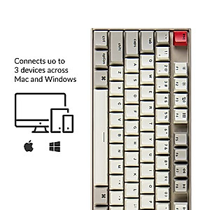 Keychron K8 Tenkeyless Layout Hot-Swappable Wireless Bluetooth Mechanical Gaming Keyboard for Mac Windows, Multitasking 87 Keys USB Wired Computer Keyboard with Keychron Mechanical Brown Switch