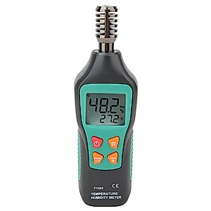 Digital Thermo Hygrometer Portable Thermometer Hygrometer Mini Temperature Humidity Meter with Dew Point and Wet Bulb Backlight LCD Display Data Hold 0-99% RH -20℃-60℃