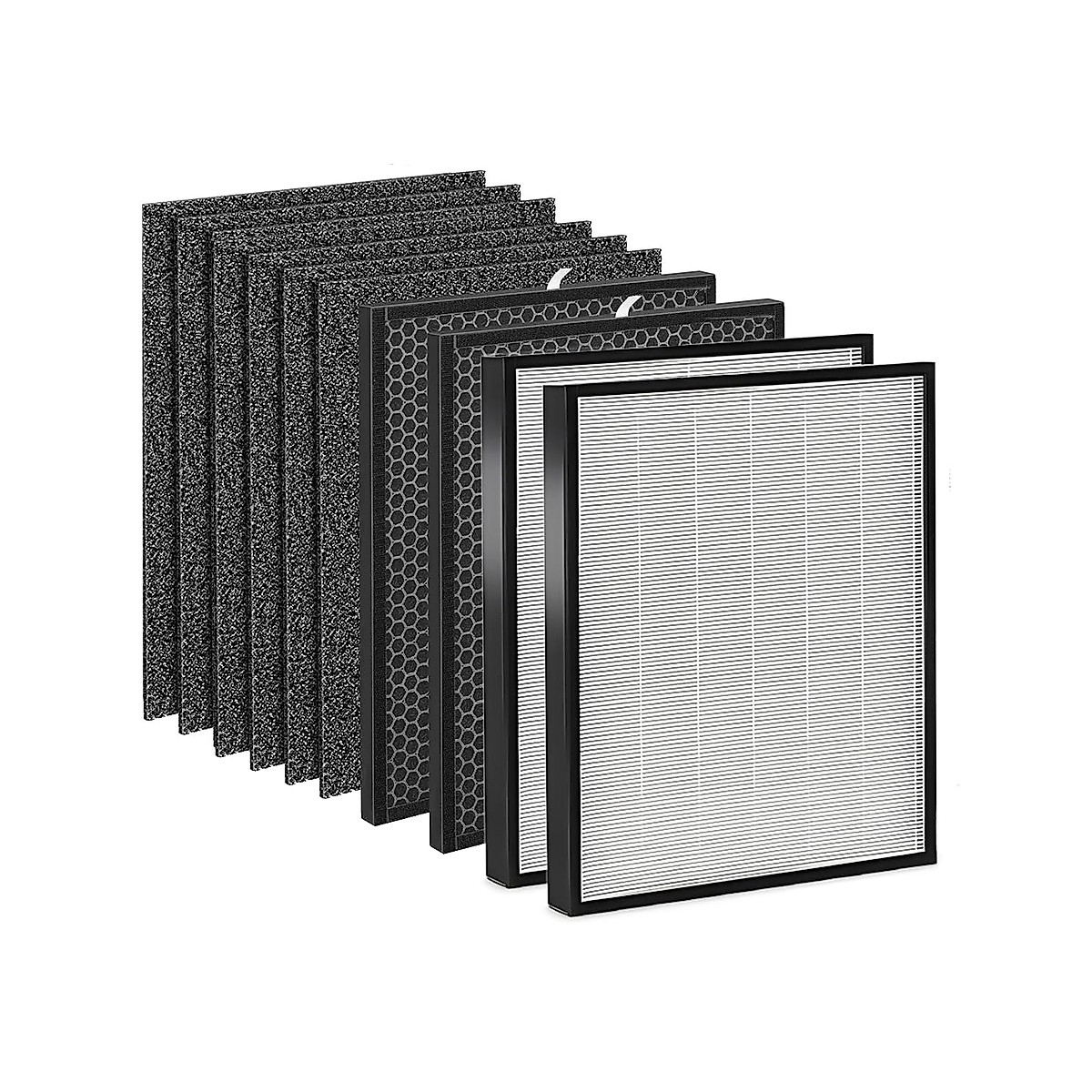 Miloidea 10 Pack 3000 True HEPA Replacement Filters Compatible with 3000,3000M,3000Pro Air Purifier, 2 True HEPA, 2 Activated Carbn & 6 Extra Carbn Pre-filters(2+2+6), 3000 Accessory, NOT for 3500
