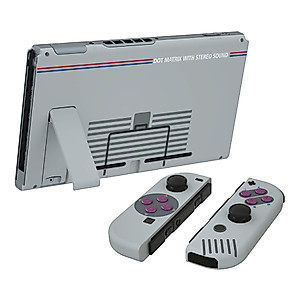 eXtremeRate DIY Replacement Shell Buttons for Nintendo Switch, Soft Touch Back Plate for Switch Console, Housing with ABXY Direction Buttons for Joycon Handheld Controller - Classic 1989 GB DMG-01