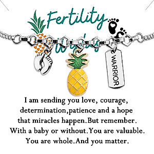 MYOSPARK IVF Fertility Wish Gift IVF Infertility Warrior Pineapple Bracelet IVF Encouragement Gifts for Women (Fertility Wish BR)
